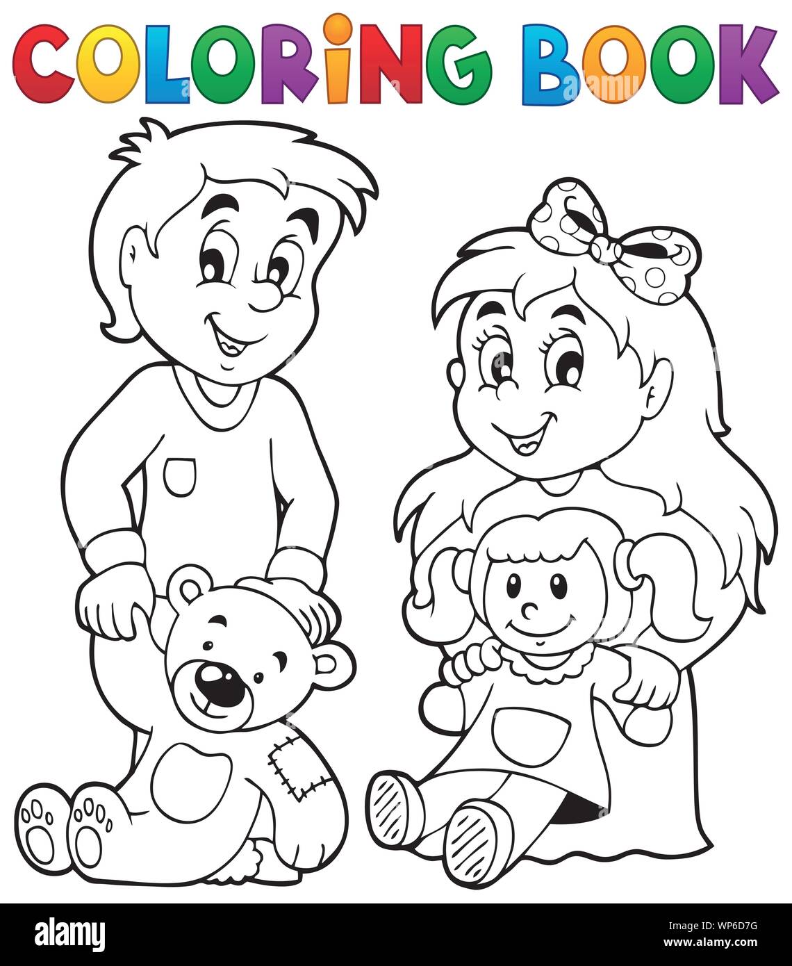 Clipart enfants qui jouent a la poupee Banque de photographies et d ...