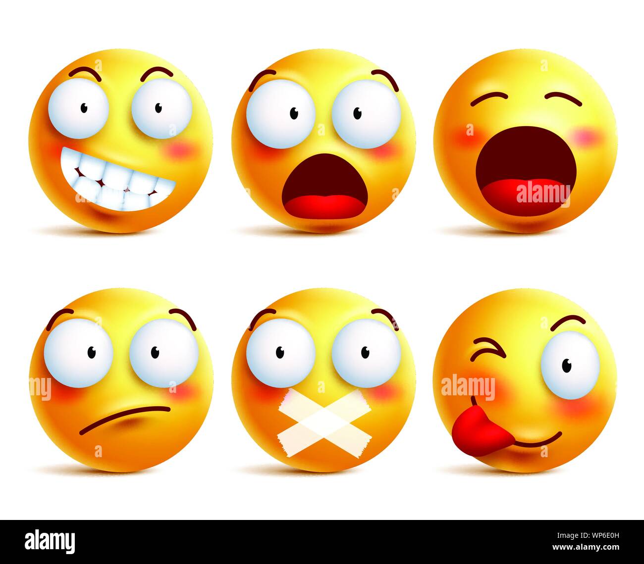 Smileys vector set. Icônes Smiley émoticônes ou avec des expressions ...