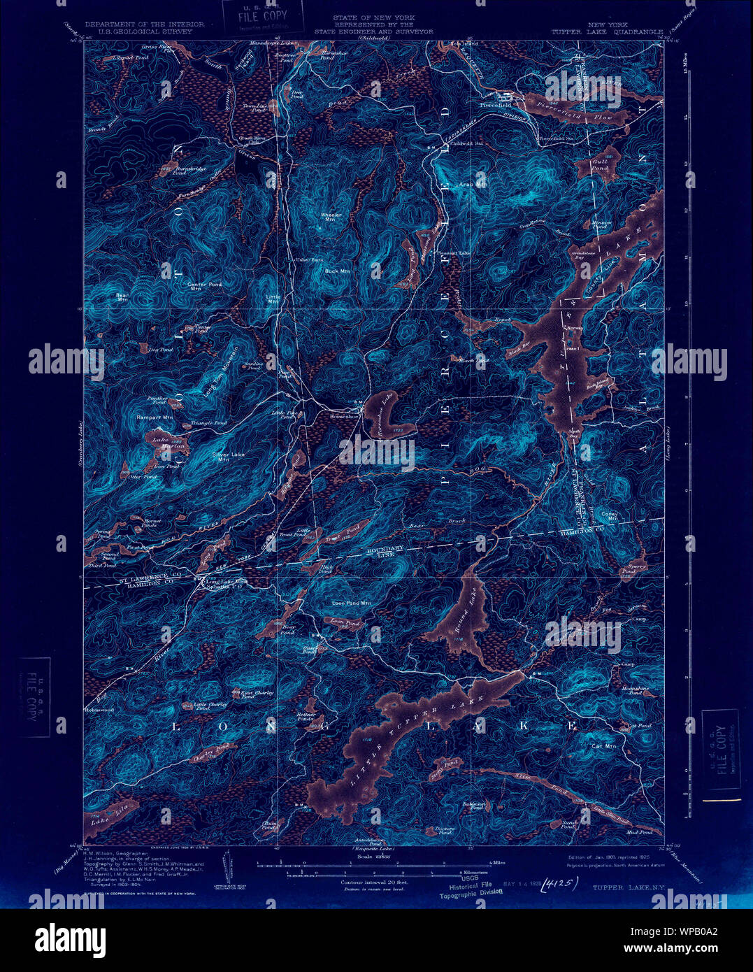 Carte Du Lac Tupper Nouveau Banque d'image et photos - Alamy