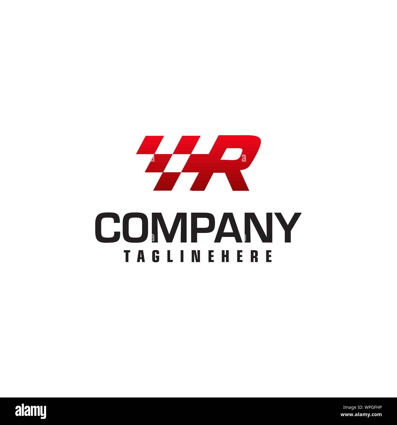 Letter r with racing flag logo Banque de photographies et d’images à ...