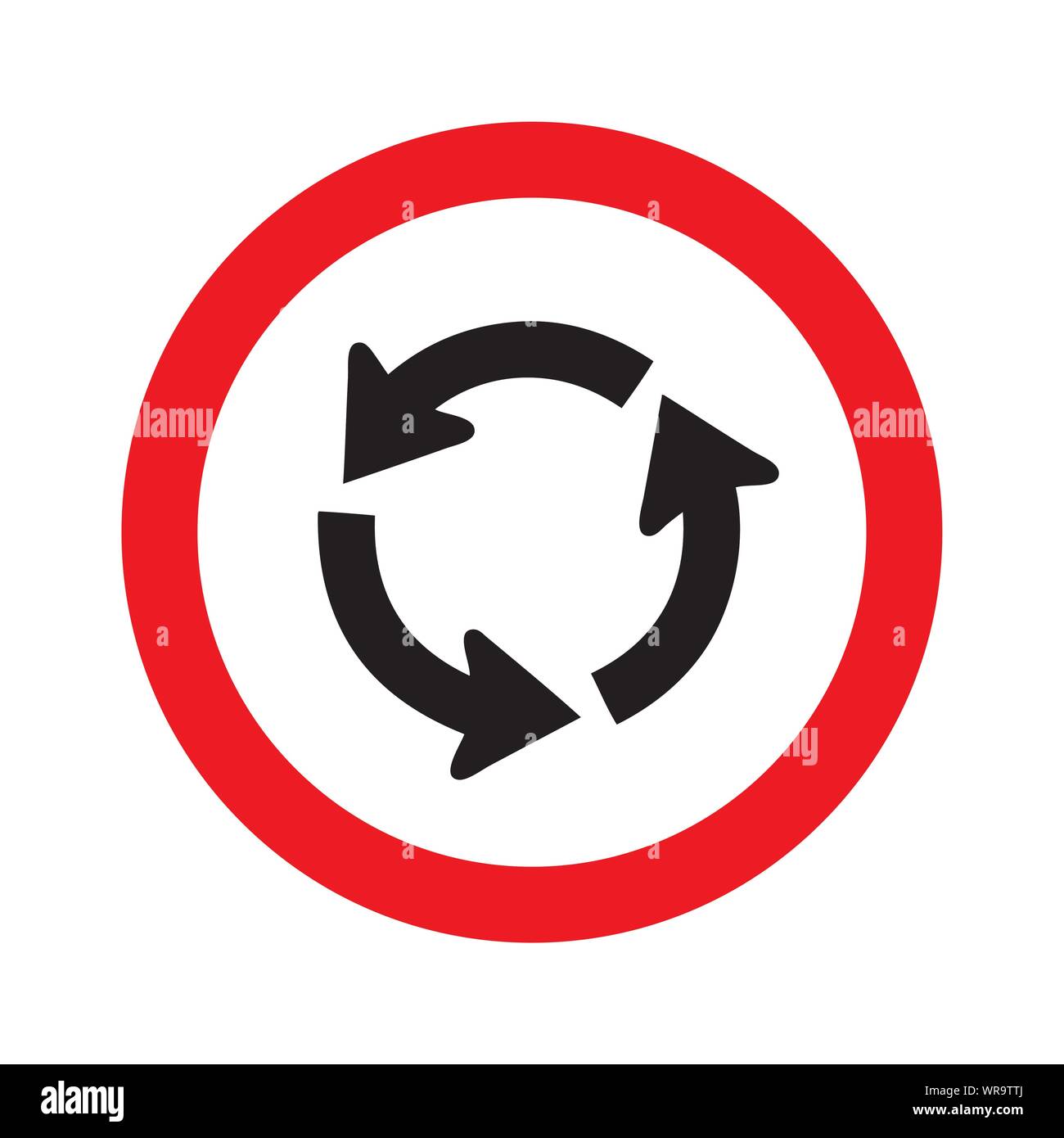 Rond point avec panneau de signalisation Banque d'images détourées - Alamy