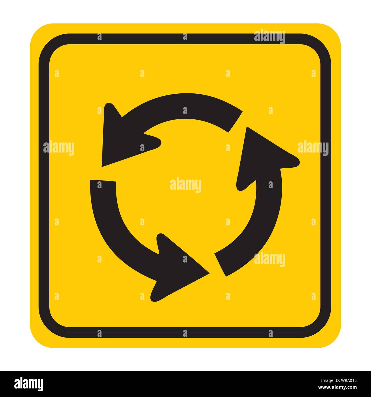 Rond point avec panneau de signalisation Banque d'images détourées - Alamy