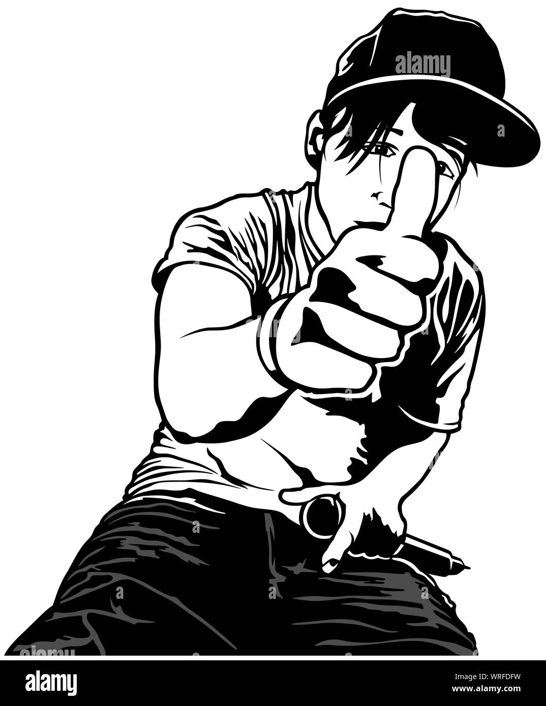 Boy singing microphone Banque d'images noir et blanc - Alamy