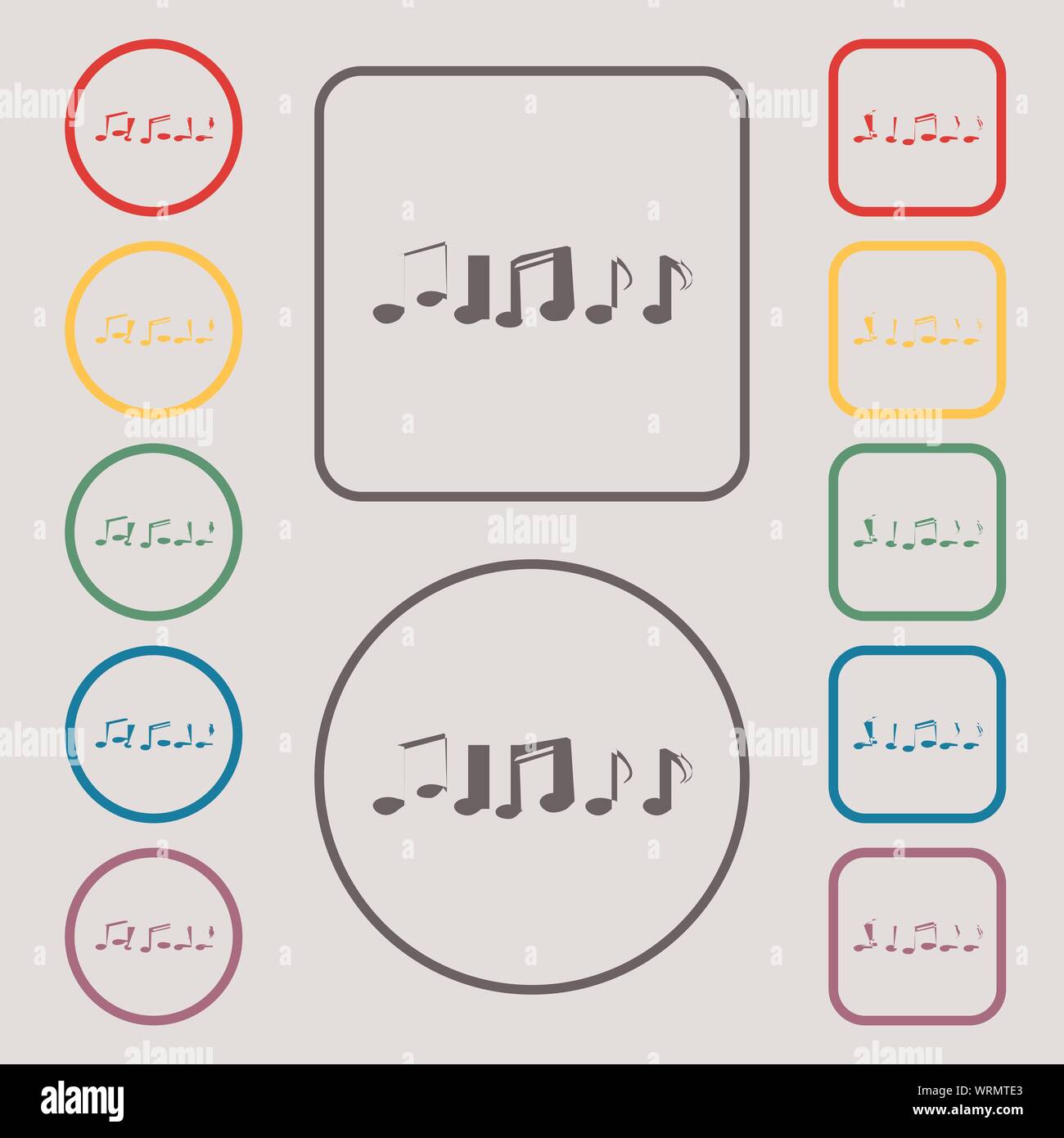 Icône de signe la note de musique. Symbole musical. Symboles sur les ...