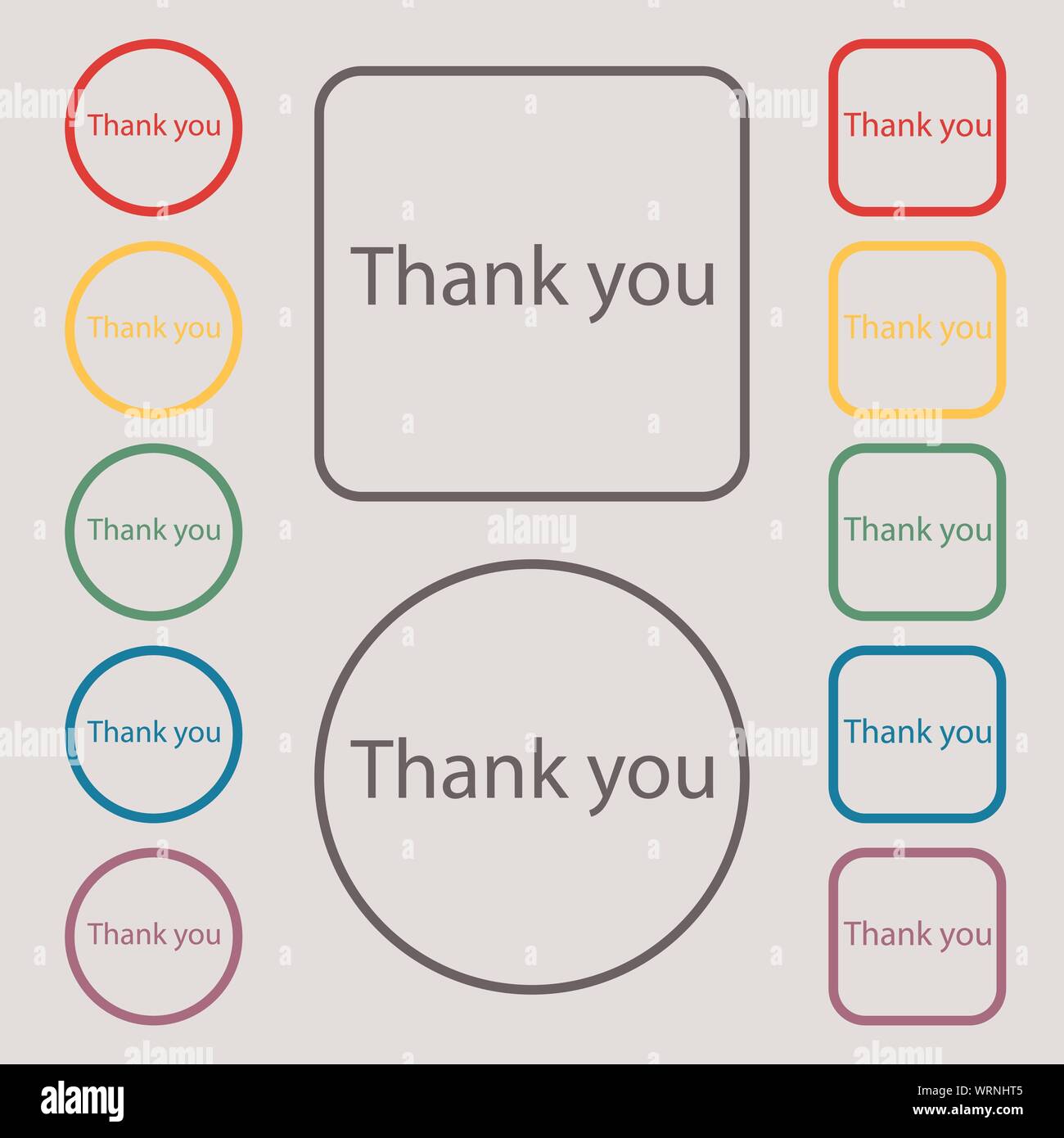 Merci signer l'icône. Symbole de gratitude. Symboles sur les boutons ...