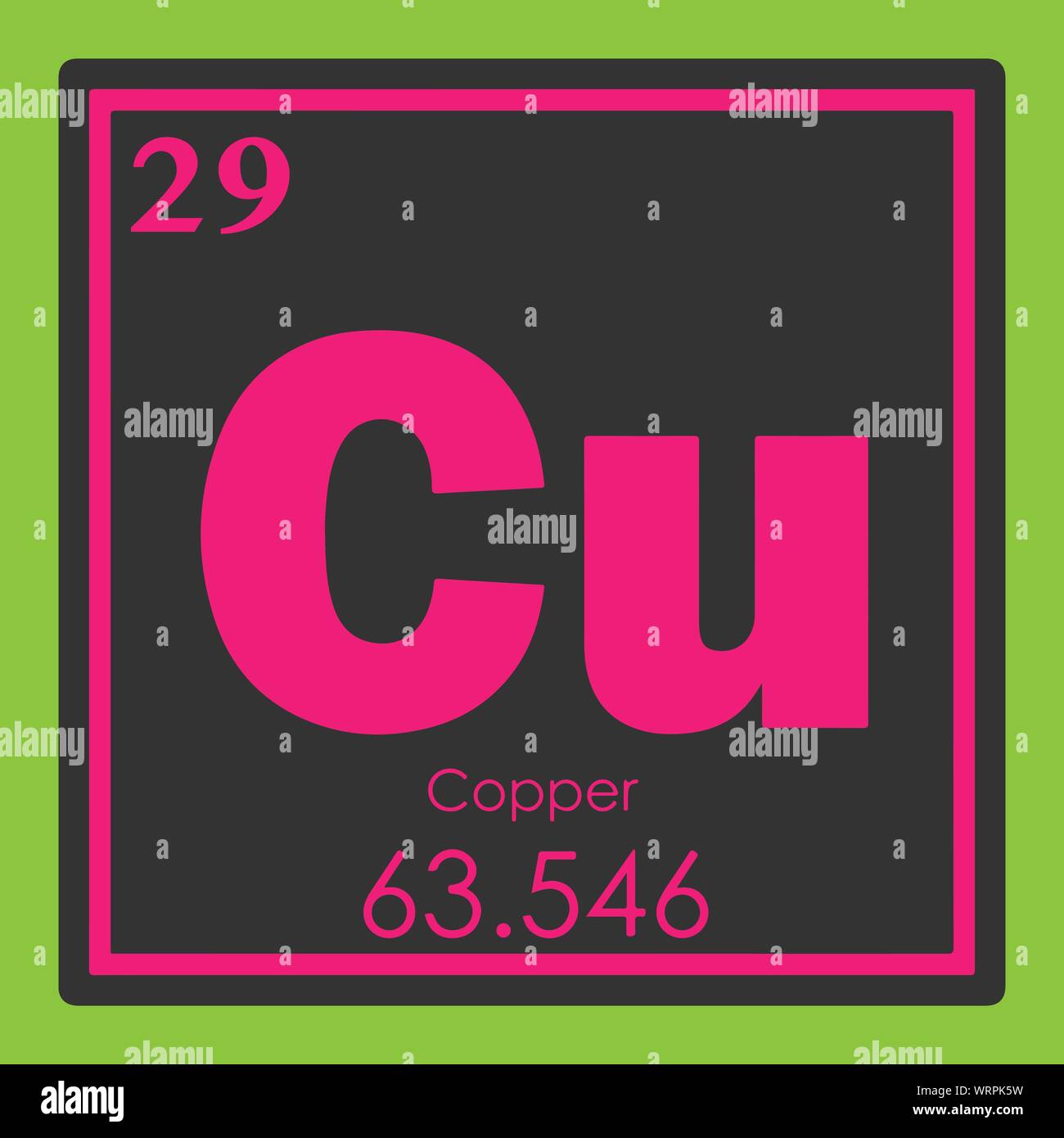 Periodic table of elements cu Banque d'images vectorielles - Alamy