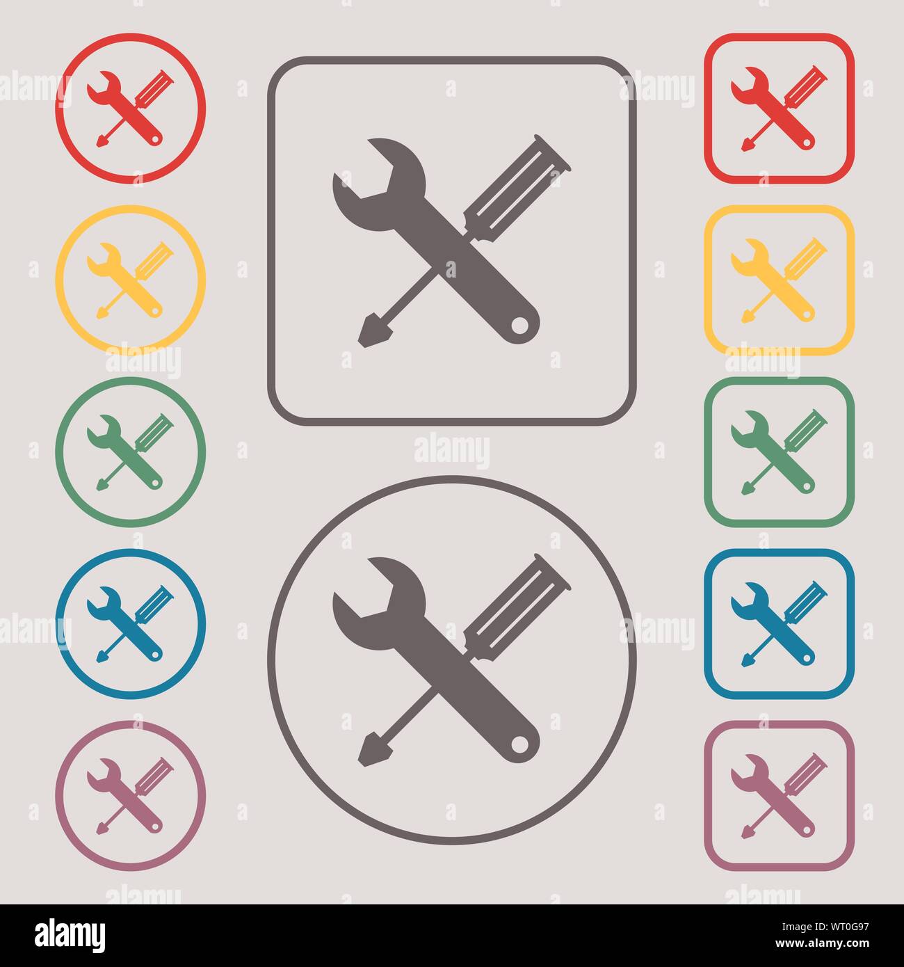 L'icône de l'outil de réparation de signer. Symbole de service ...