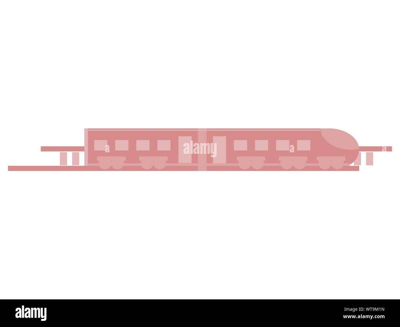 Train sur rails dans un style plat isolé sur fond blanc. Vector ...