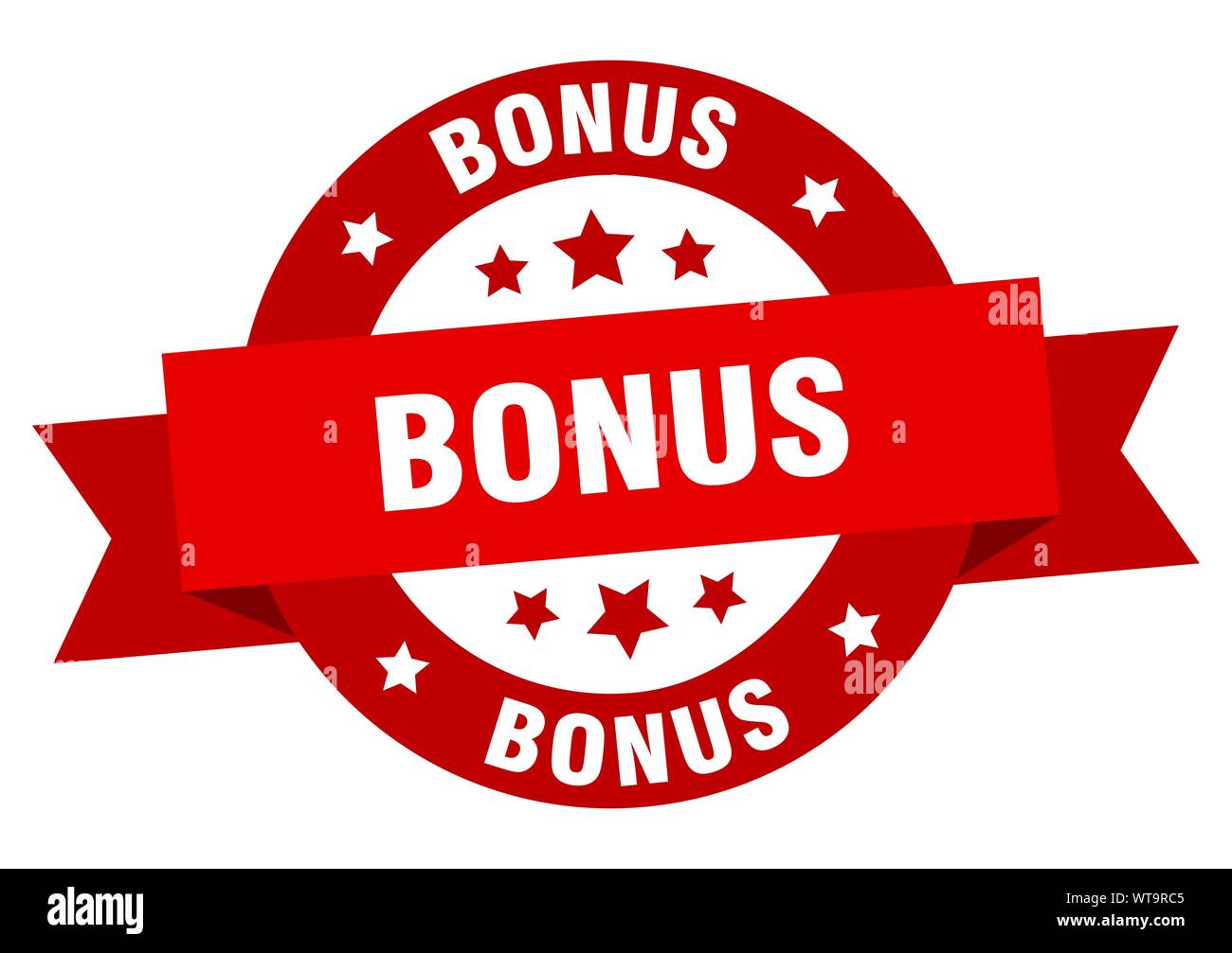 Ruban bonus. bonus ronde signe rouge bonus Image Vectorielle Stock - Alamy