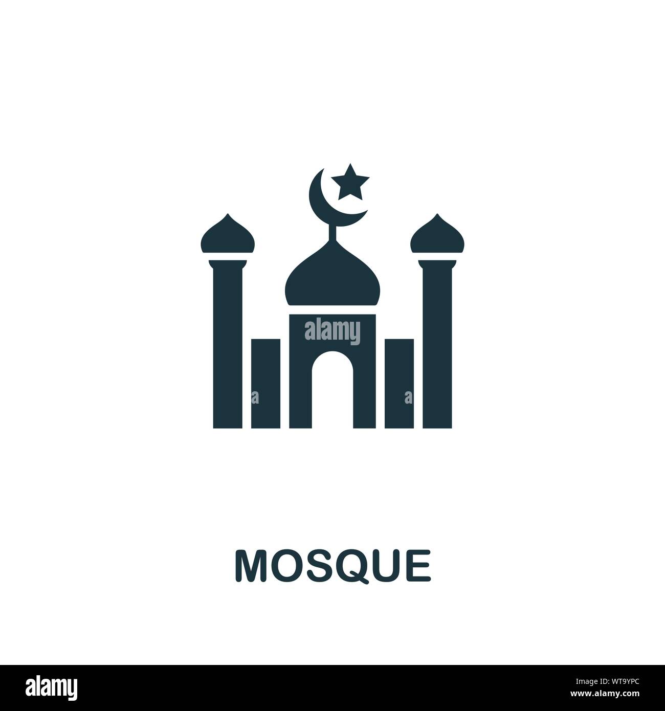 Icône vecteur mosquée symbole. Signe de la création d'icônes bâtiments ...