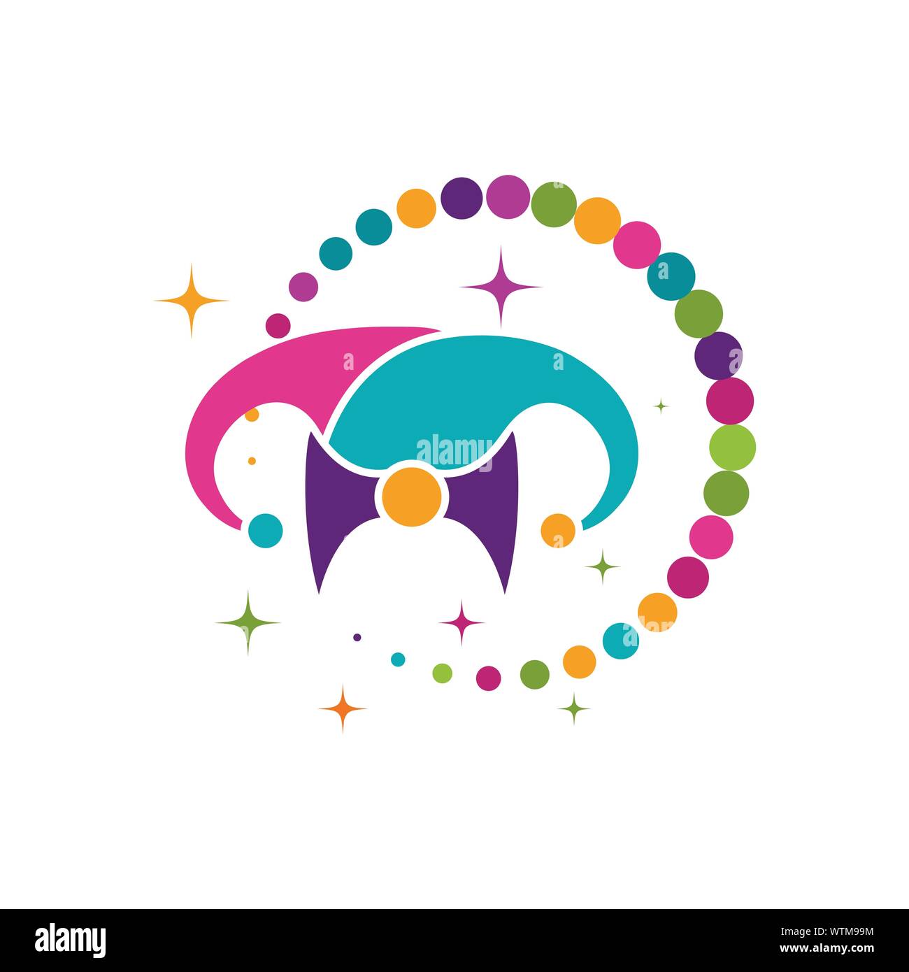 Arlequin dessin logo Banque d'images vectorielles - Alamy