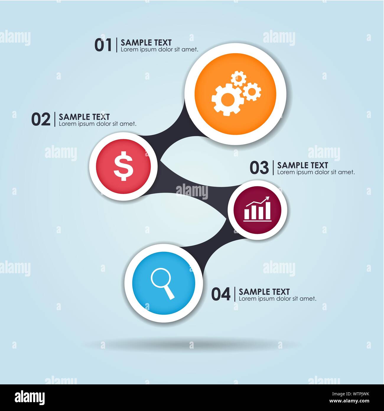 Infographie entreprise modèle avec 4 options. Vector illustration Image ...