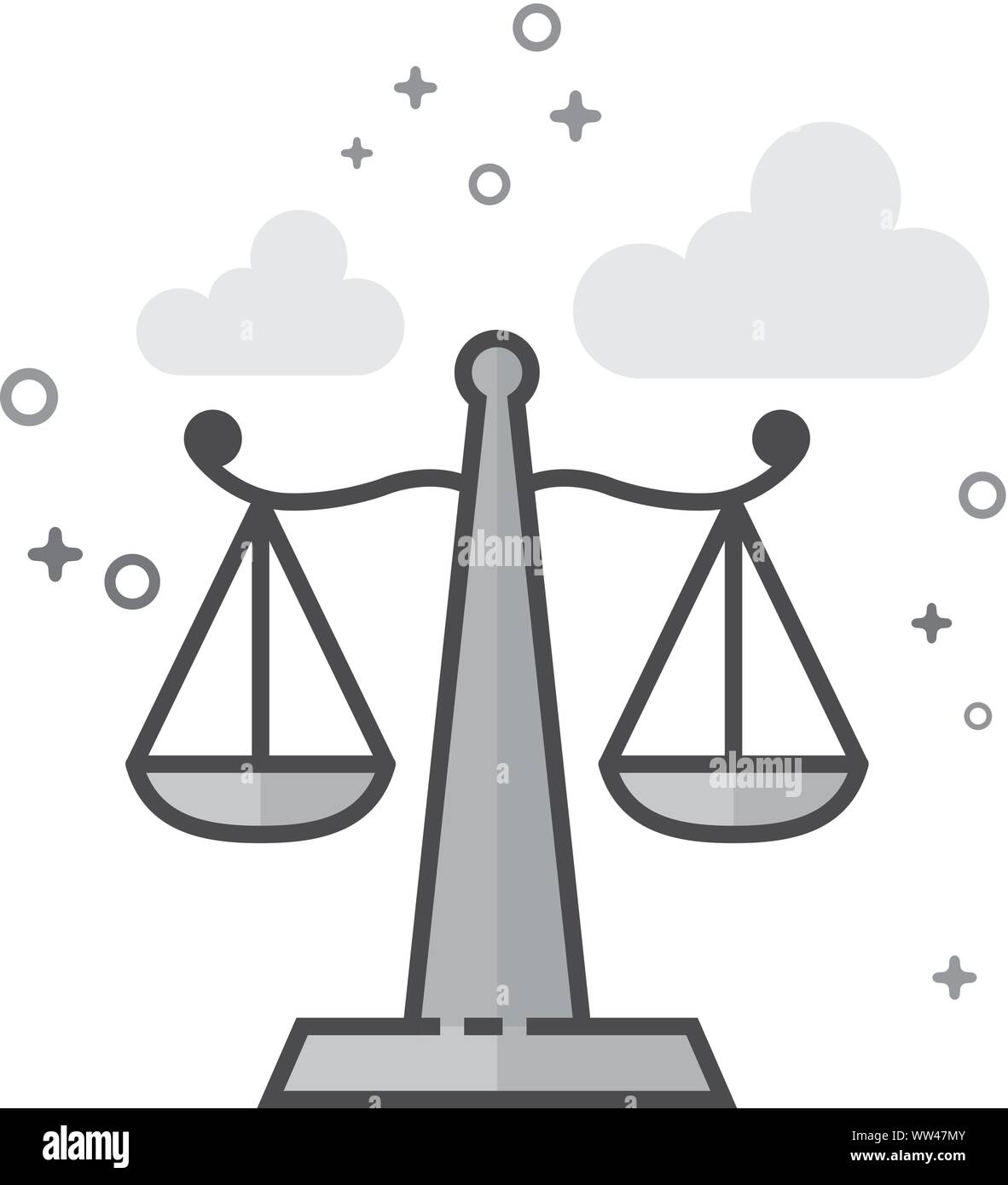 L'échelle de la justice dans l'icône de style gris télévision décrites ...