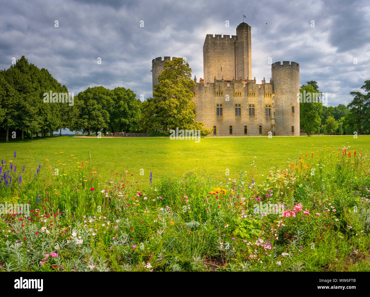 Vue aérienne de l'ancien château fort de Château de Roquetaillade en ...