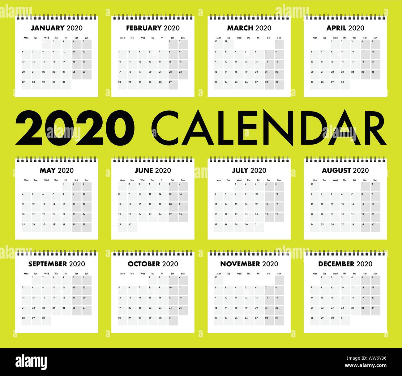 Calendrier 2020 Banque de photographies et d’images à haute résolution ...