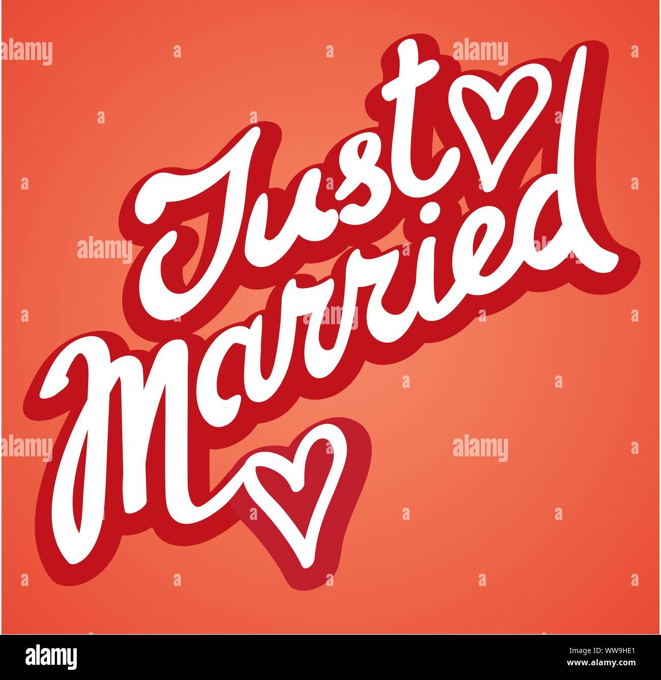 Just married sign Banque d'images vectorielles - Alamy