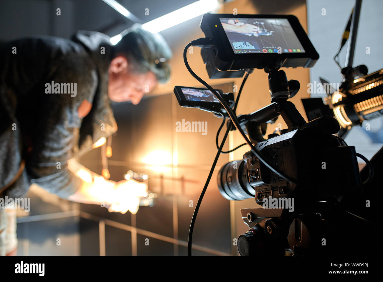 Dans les coulisses du tournage de films et de matériel vidéo, la mise ...