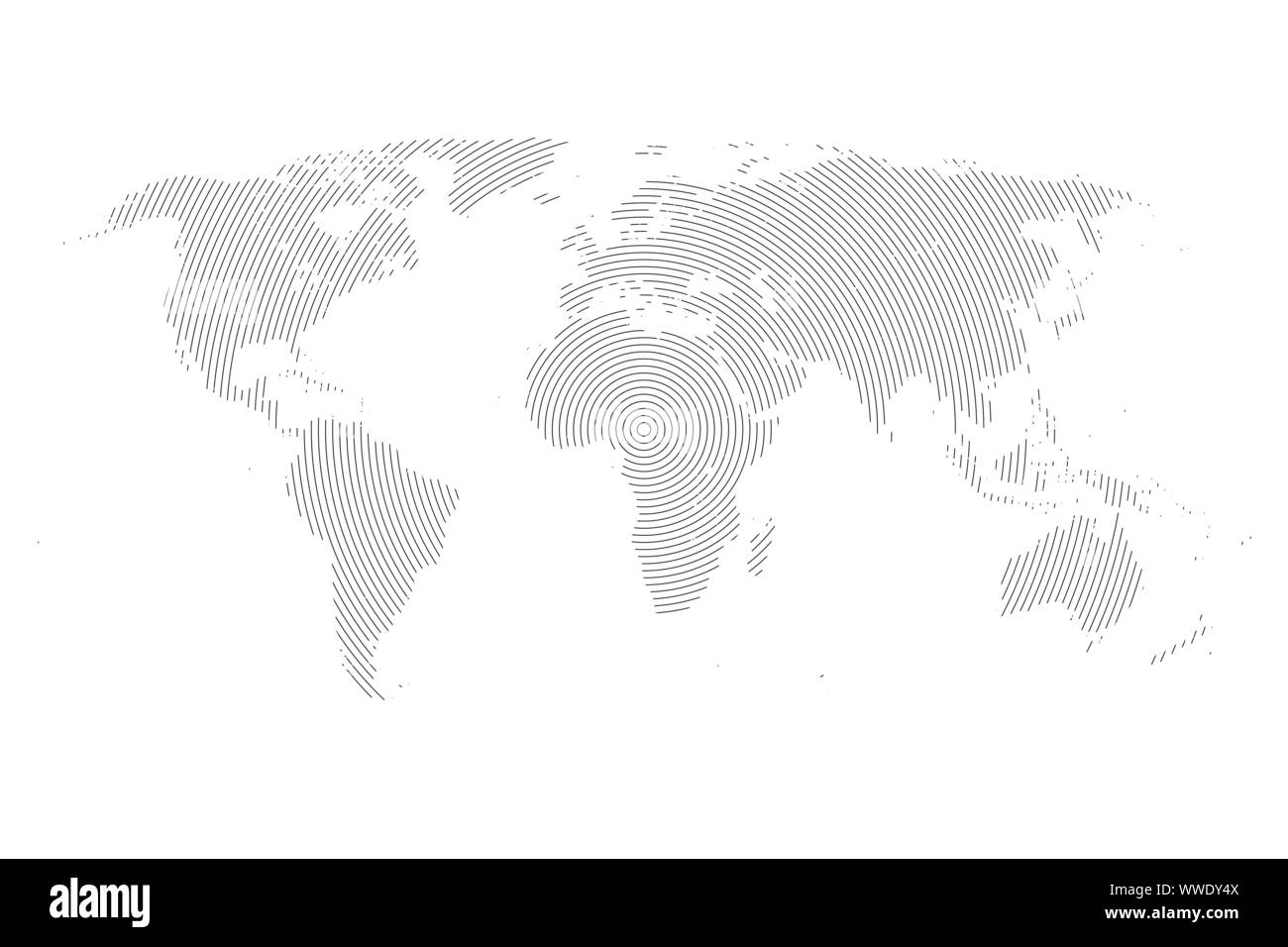 Carte du monde avec des lignes. World Map rayures.Travel Vector ...