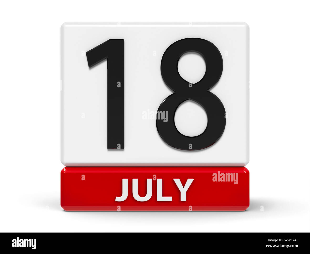 L'icône calendrier rouge et blanc à partir de cubes - La dix-huitième ...