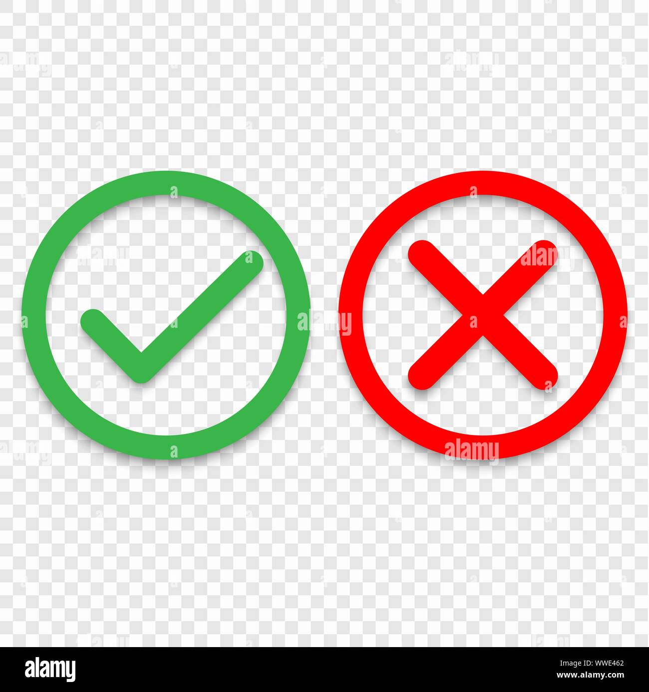 Green tick red cross Banque d'images vectorielles - Alamy