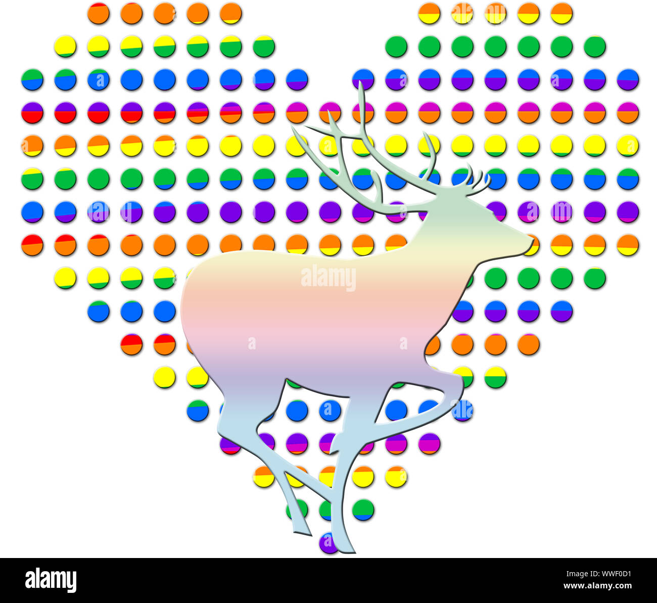 Cerf avec des bois de coeur Banque de photographies et d’images à haute ...