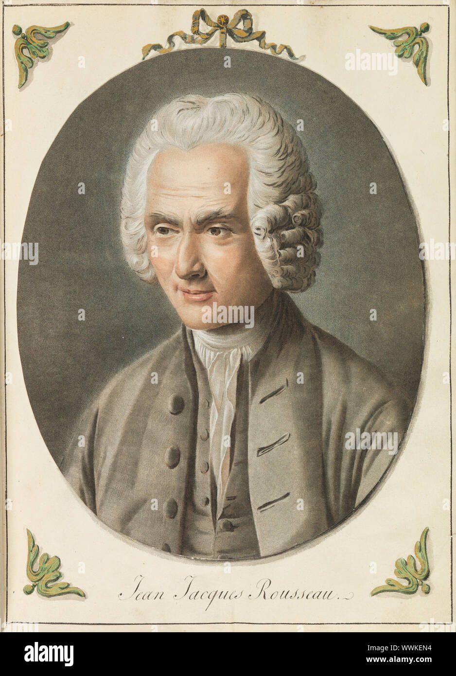 Portrait de Jean-Jacques Rousseau (1712-1778), ca 1775. Collection privée Photo Stock - Alamy