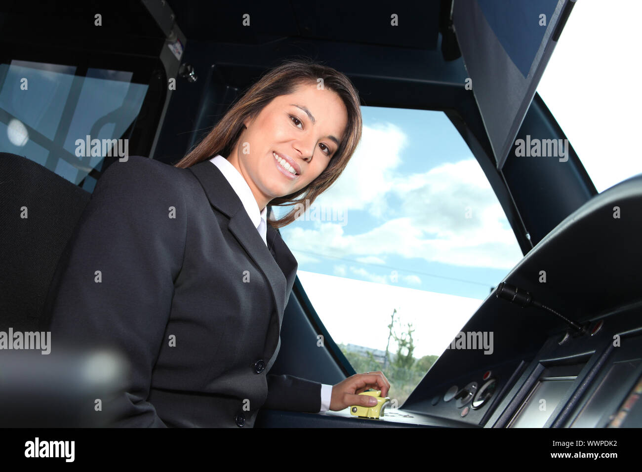Female tram driver Banque de photographies et d’images à haute ...