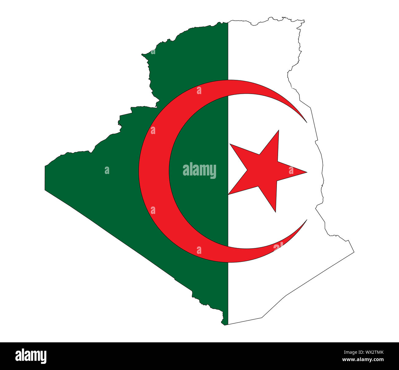 Carte de l'Algérie drapeau drapeau algérien ou vector map.Parfait pour ...