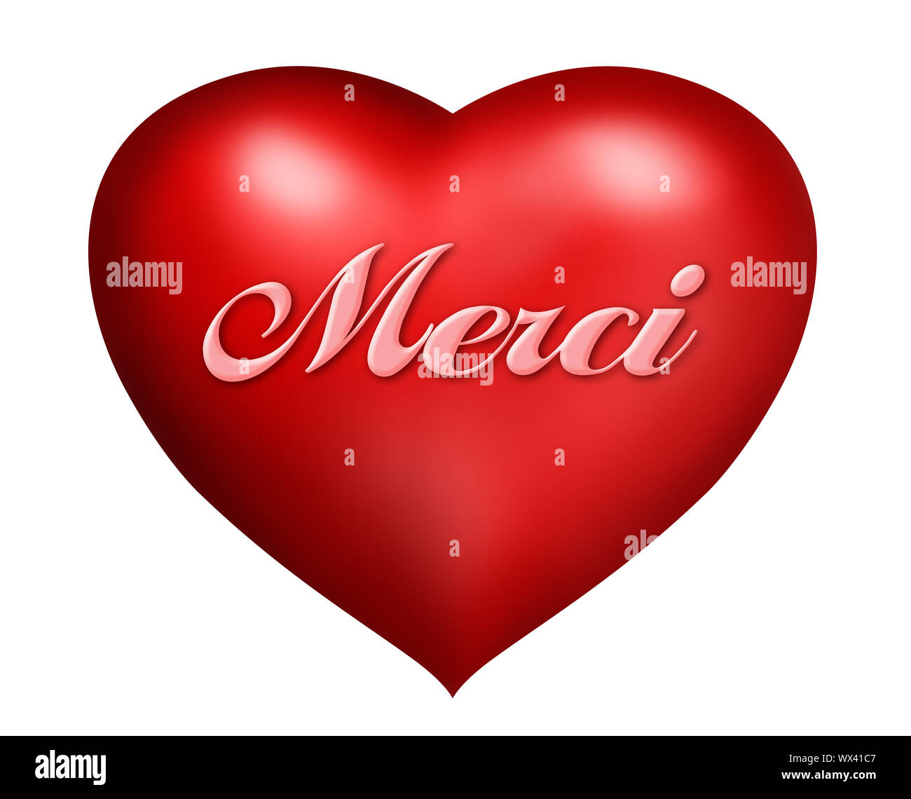 Coeur rouge symbolique, merci Photo Stock - Alamy