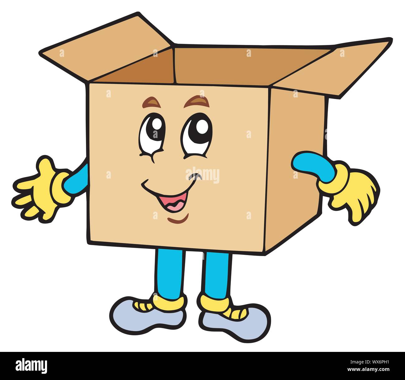 Boîte en carton de dessin animé Image Vectorielle Stock - Alamy
