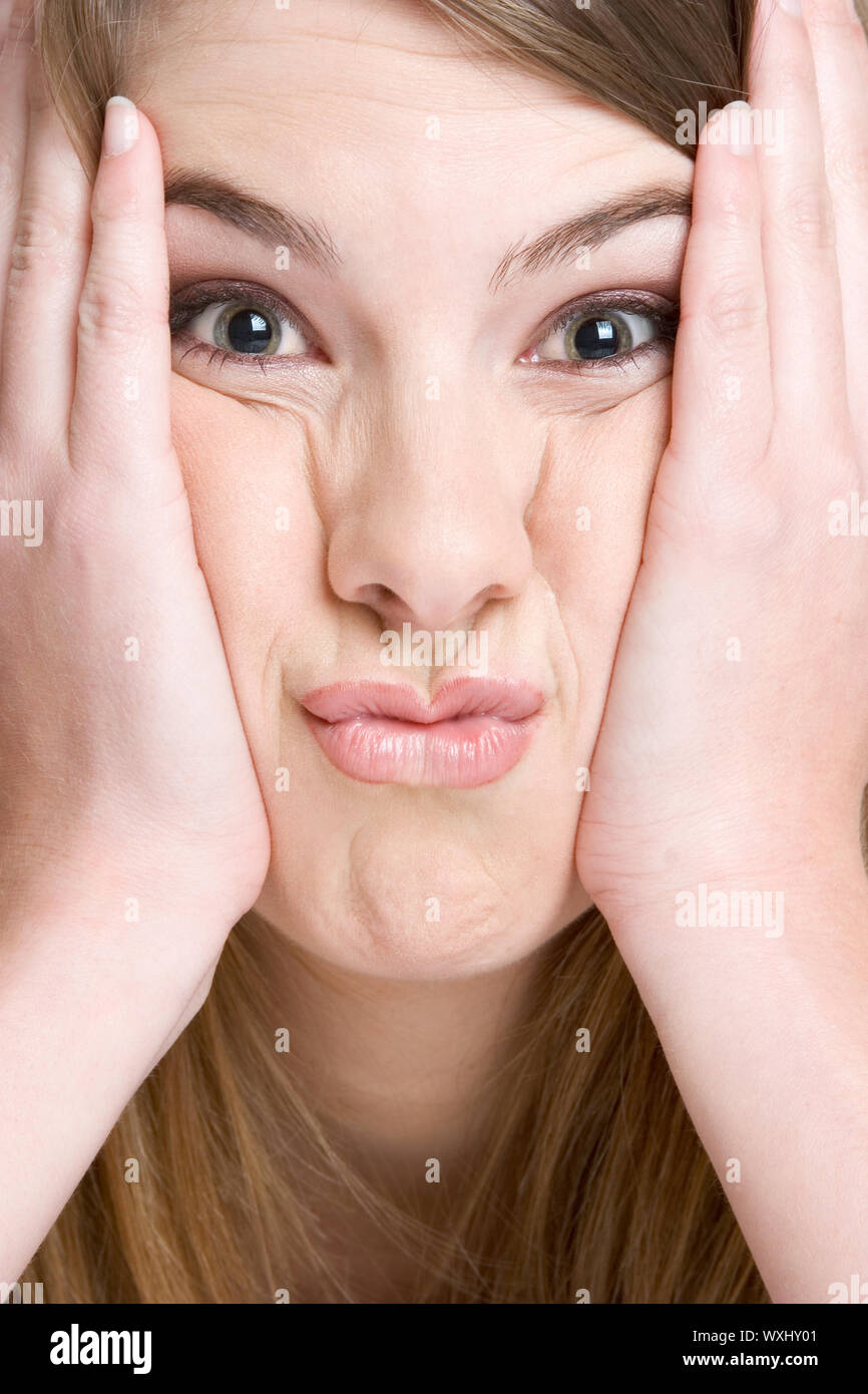 Teen girl making goofy Banque de photographies et d’images à haute ...