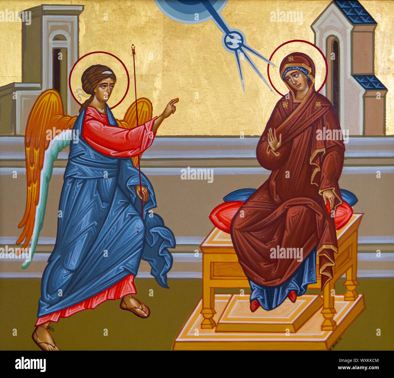 Icône de l'Annonciation - l'annonce faite par l'Archange Gabriel à la ...