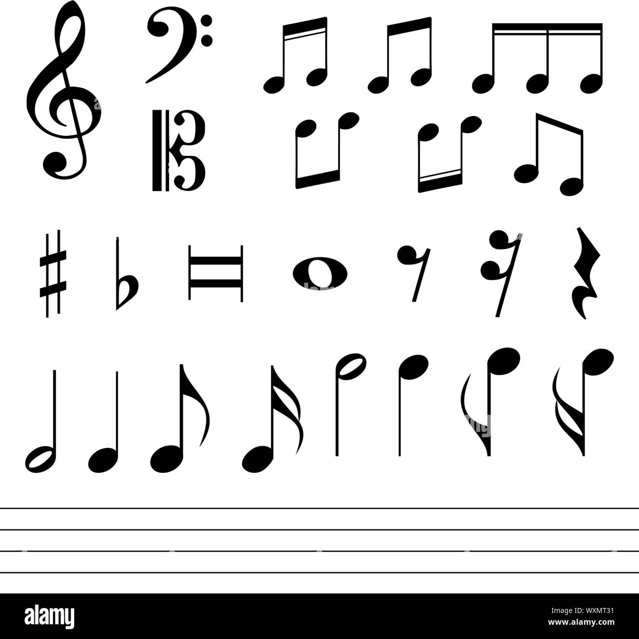 Note de musique noir fond transparent Banque de photographies et d ...