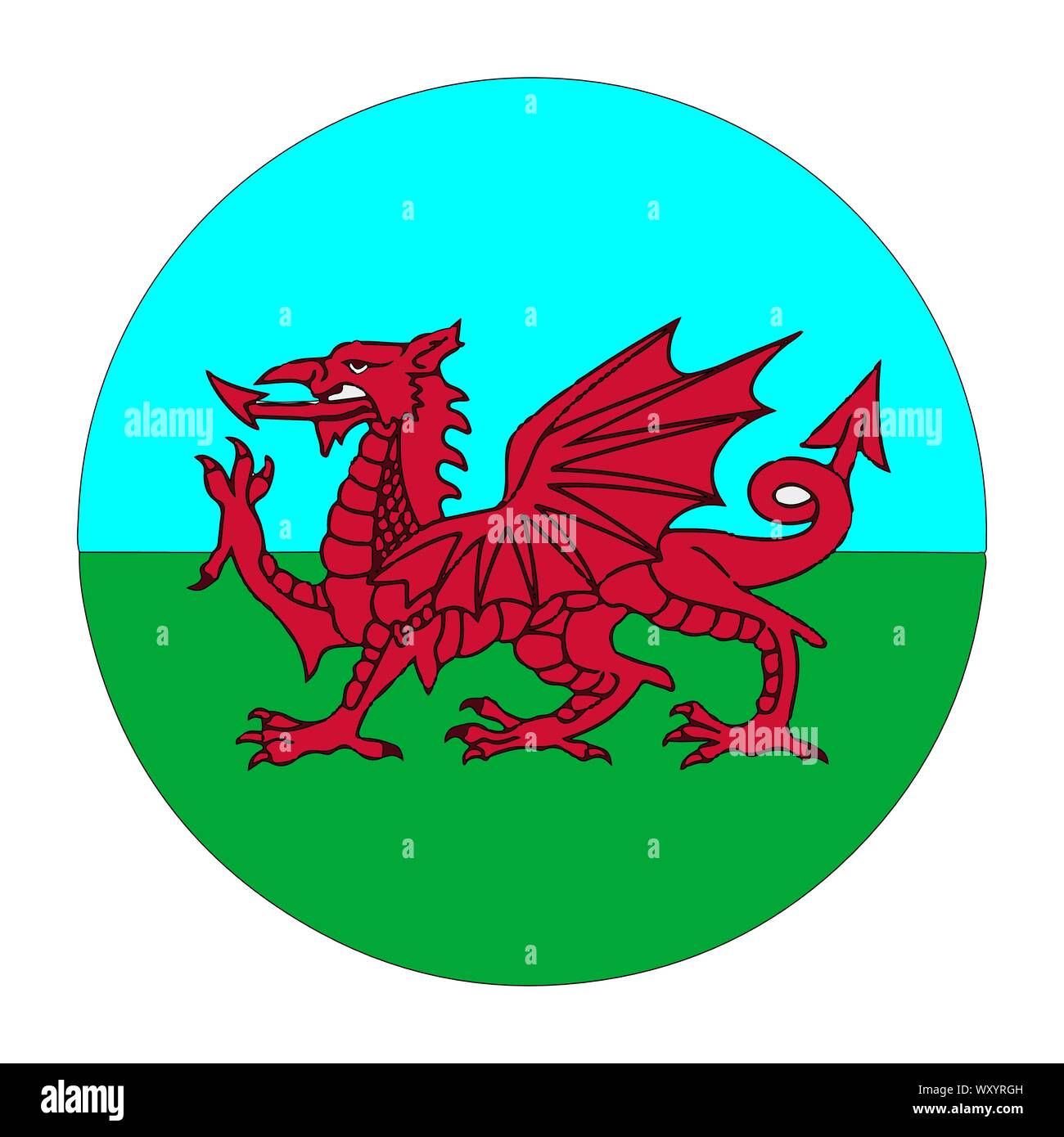 Drapeau de dragon rouge Banque d'images vectorielles - Alamy