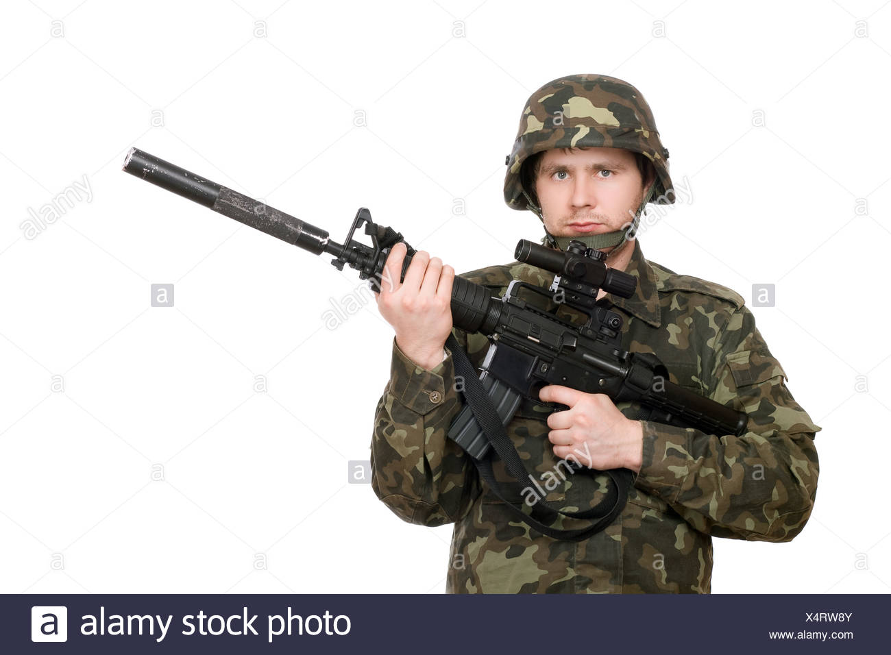 Soldier With M16 Banque d'image et photos - Alamy