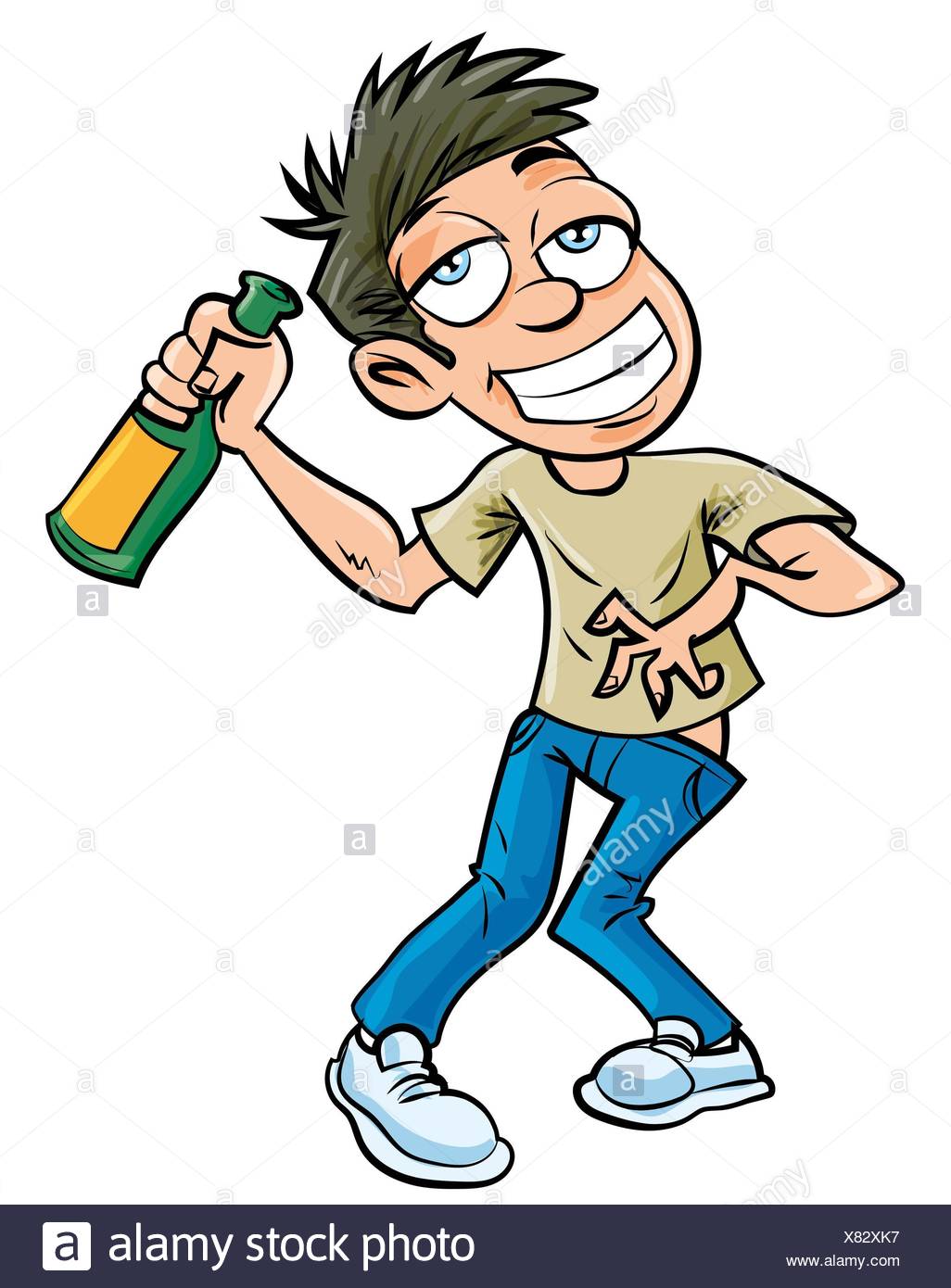Cartoon Drunk Man Banque d'image et photos - Alamy