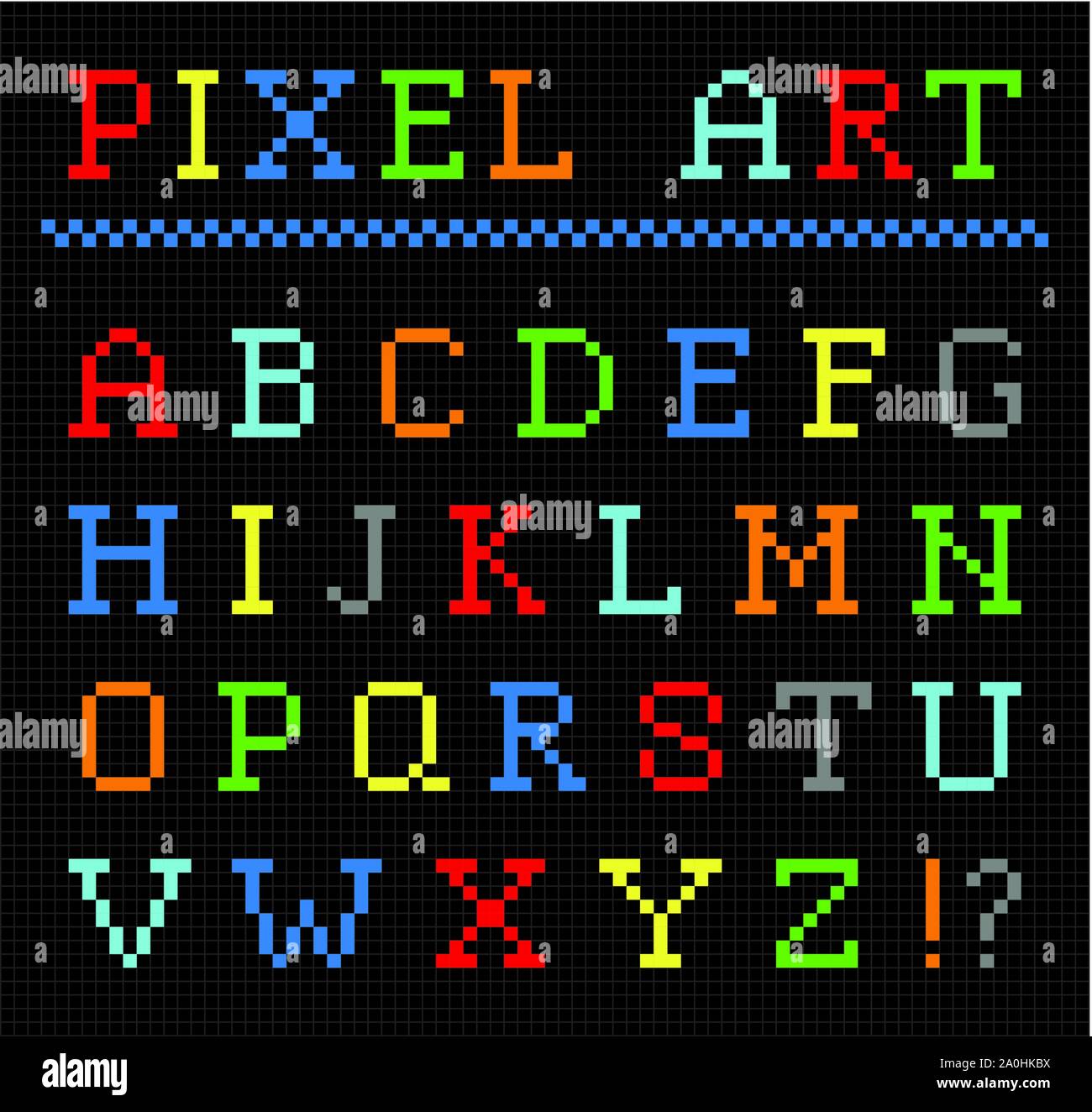 Alfabeto pixel art immagini e fotografie stock ad alta risoluzione - Alamy