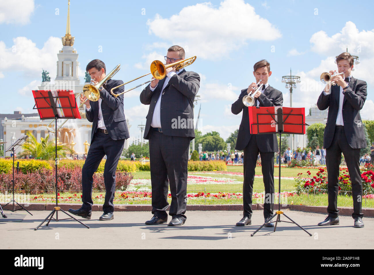 Mosca, Russia, vita nuova banda di ottoni, vento strumento musicale ...