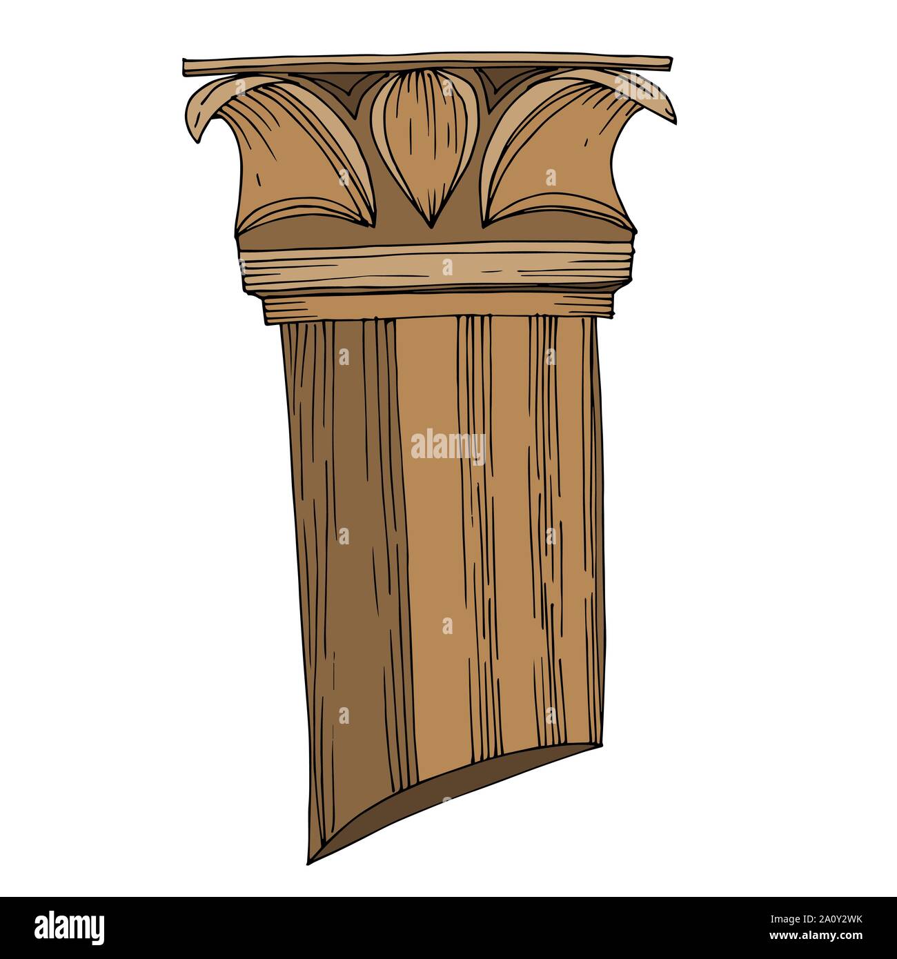 Vettore greco antico colonne. Bianco e nero inchiostro inciso art ...