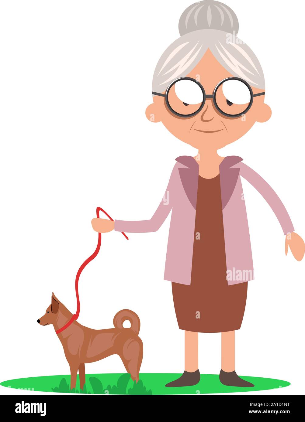 Senior cane cartoon illustration Immagini Vettoriali Stock - Alamy
