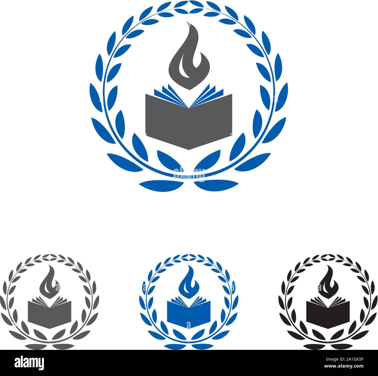 Il logo di istruzione modello. Swoosh educazione moderna serie di logo ...