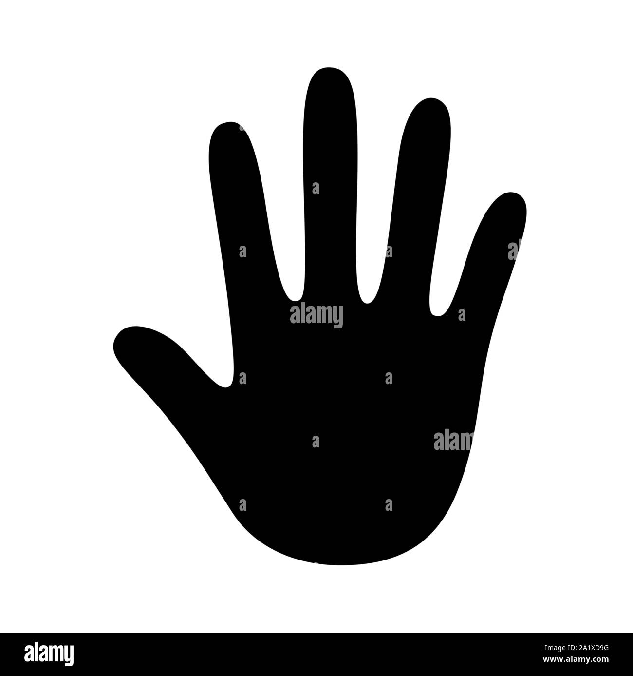 Palma umana icona silhouette stilizzati disegnati a mano handprint ...