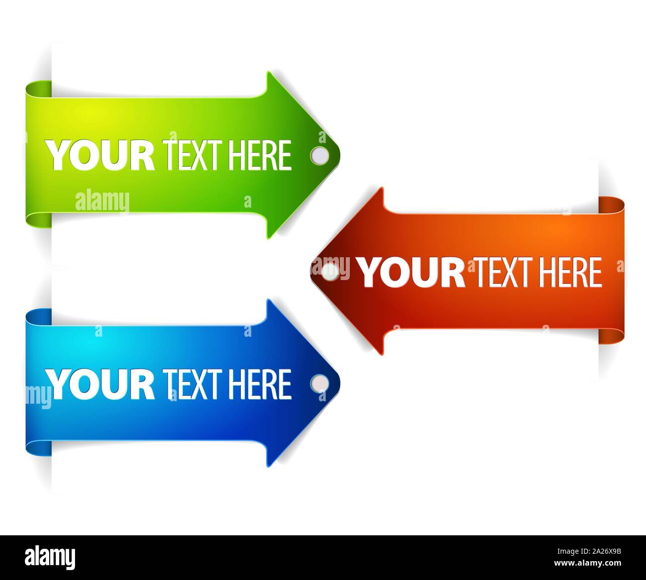 Set di orizzontale lungo la freccia colorata segnalibri - freccia ...