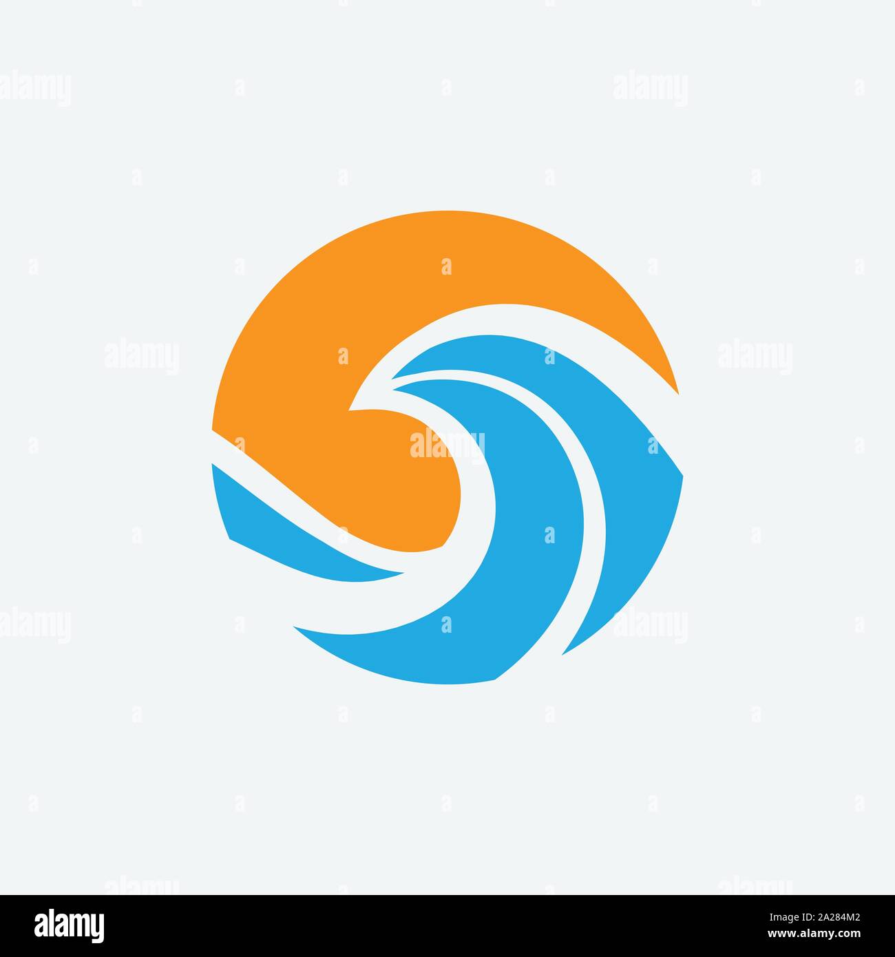 Mare logo design template, mare e wafe circolare icona logo ...
