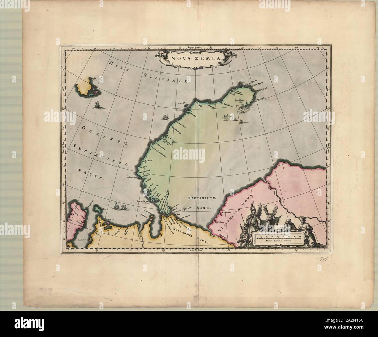 Mappa, Nova Zemla, calcografia stampa Foto stock - Alamy