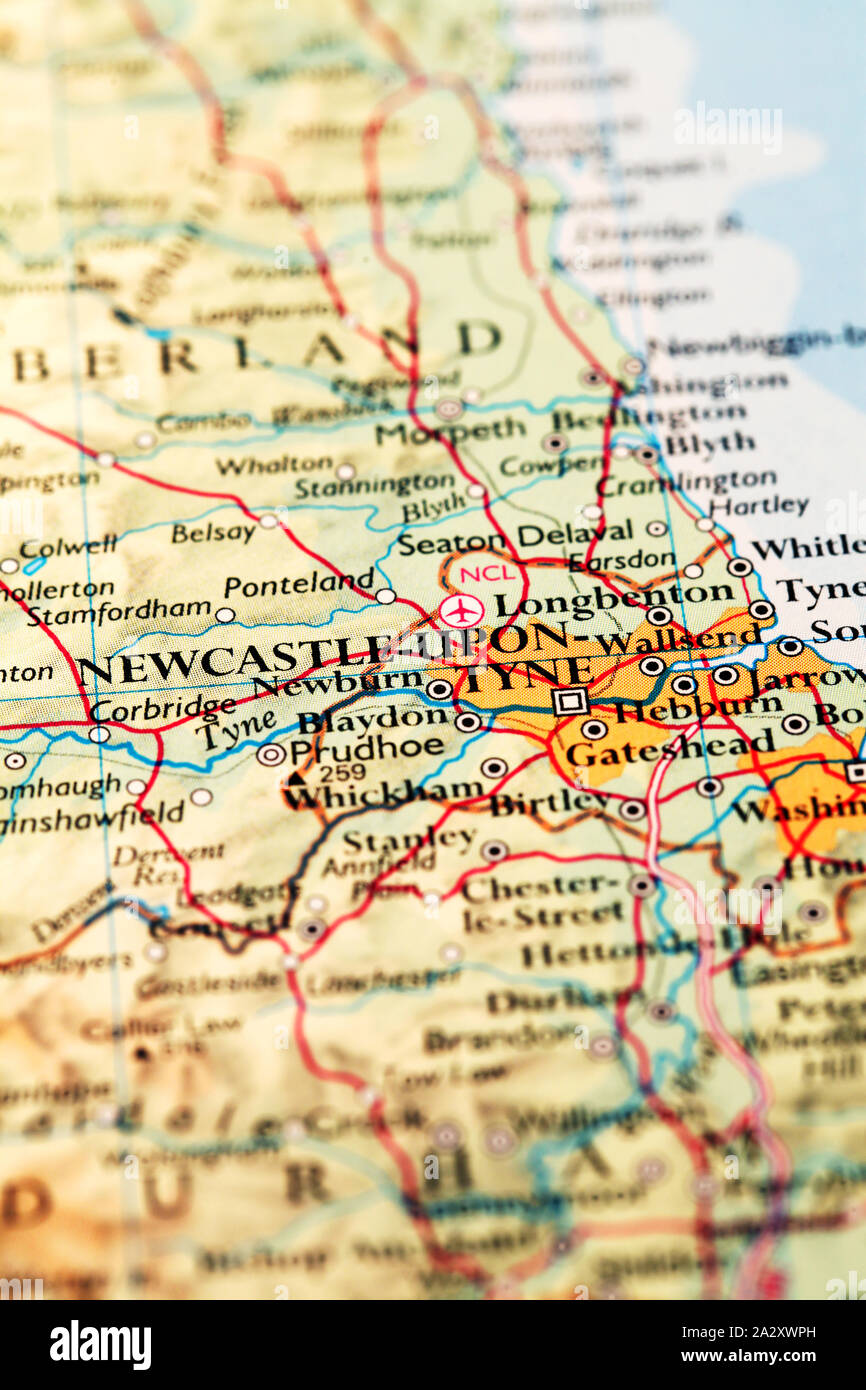Mappa di newcastle upon tyne immagini e fotografie stock ad alta ...