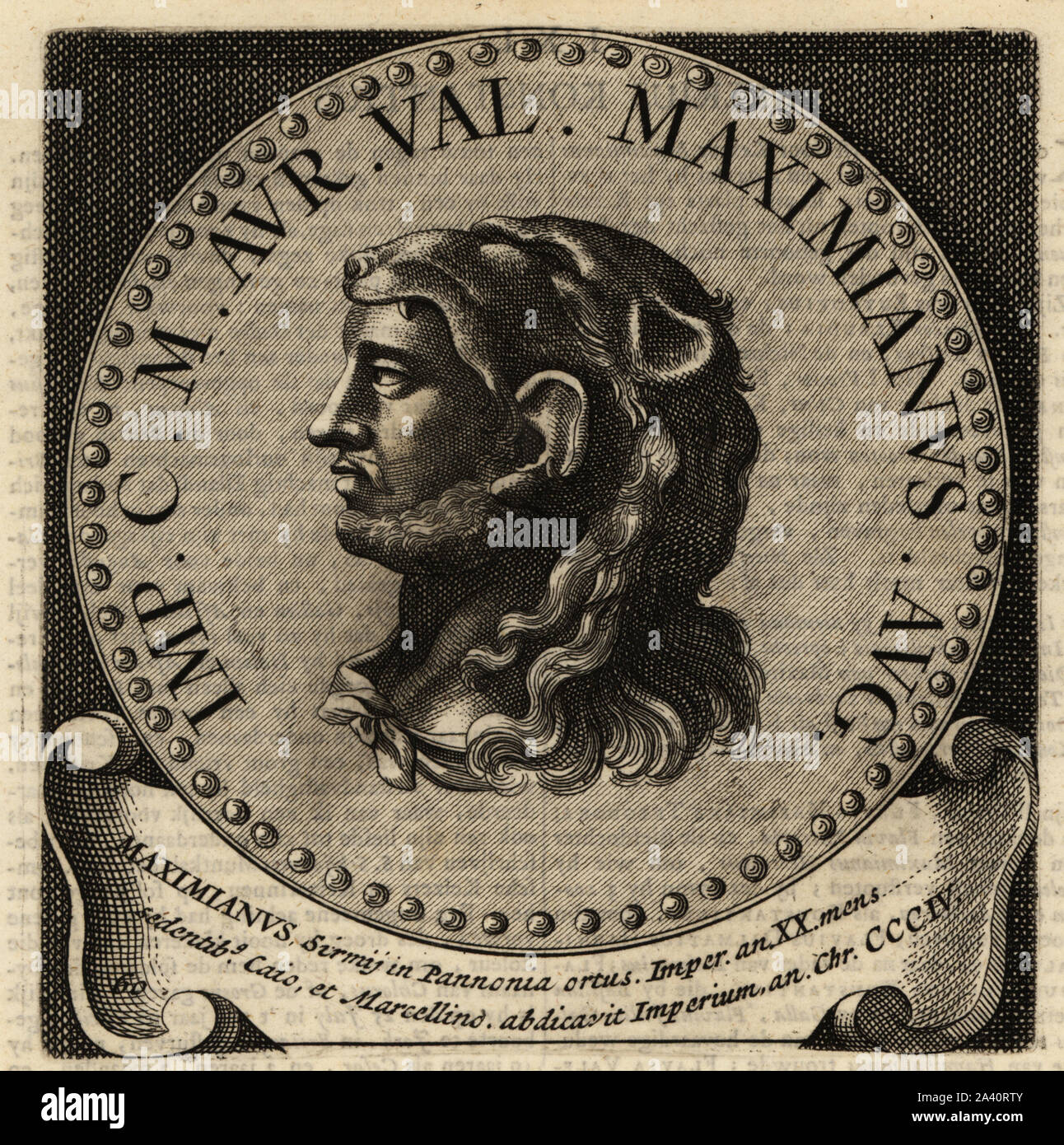 Romano imperatore Massimiano, 250-310. Marco Aurelio Valerio Maximianus ...