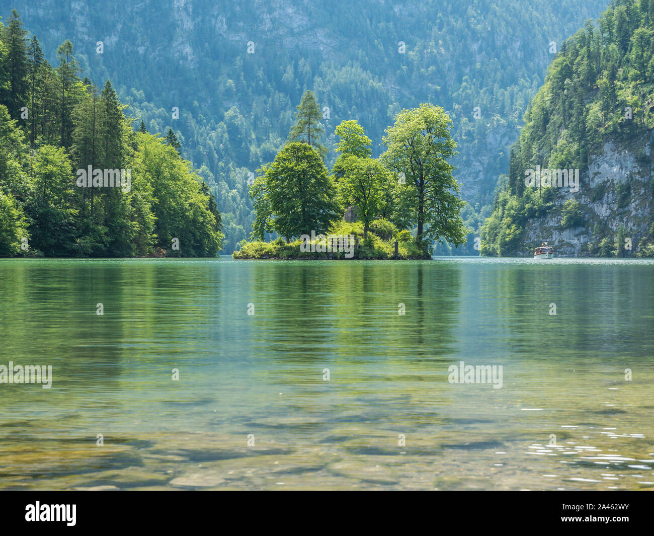 Konigssee con l'isola di christlieger immagini e fotografie stock ad ...