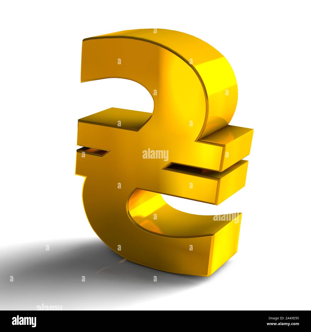 L'Ucraina grivna simbolo della valuta i simboli di colore oro, 3D ...