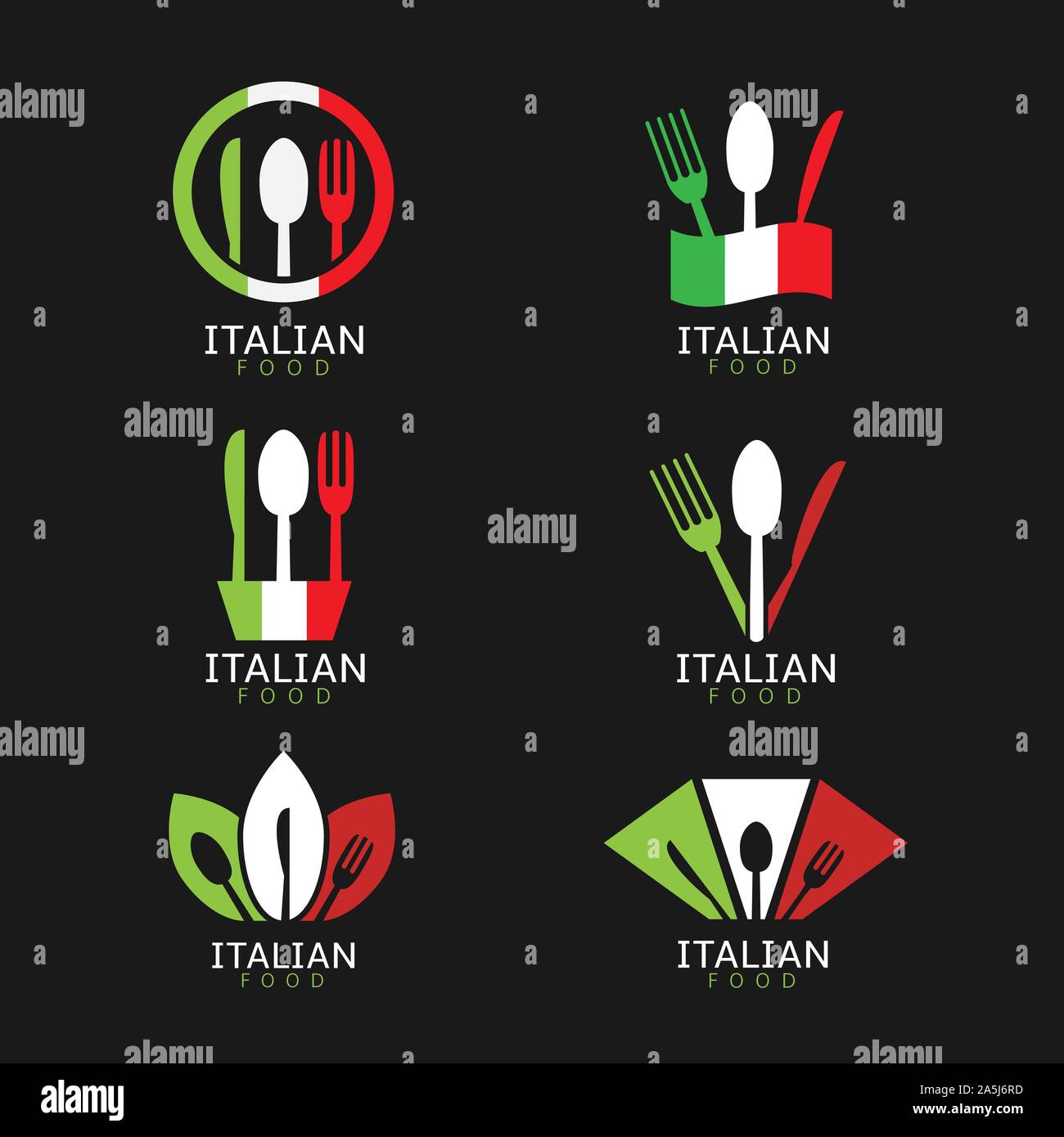 Italian food logo Immagini Vettoriali Stock - Alamy